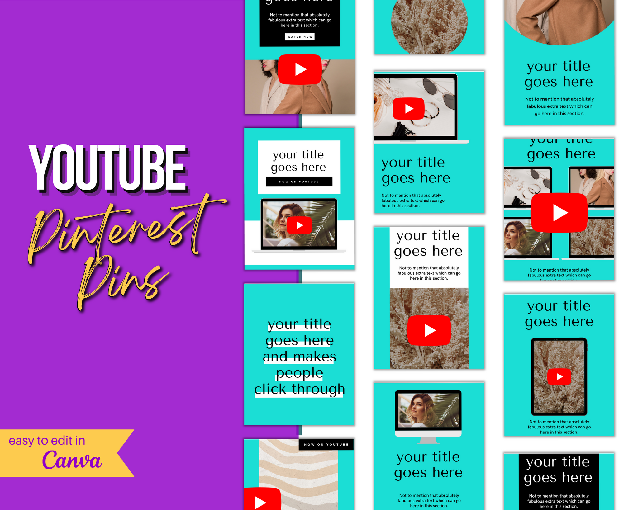 YouTube Pinterest Pin Templates – S.C.D.